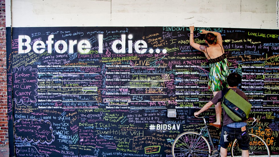'Before I Die': Global art project celebrate hopes for love, travel - CNN 'Before I Die': Global art project celebrate hopes for love, travel - CNN