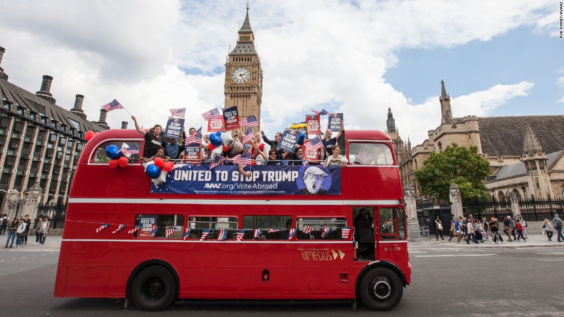 'Stop Trump' campaign bus tours London - CNNPolitics 'Stop Trump' campaign bus tours London - CNNPolitics